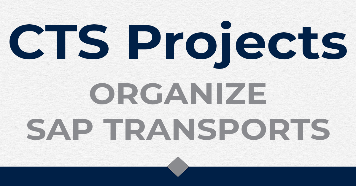 Organize transport requests using projects | Laurix Consulting